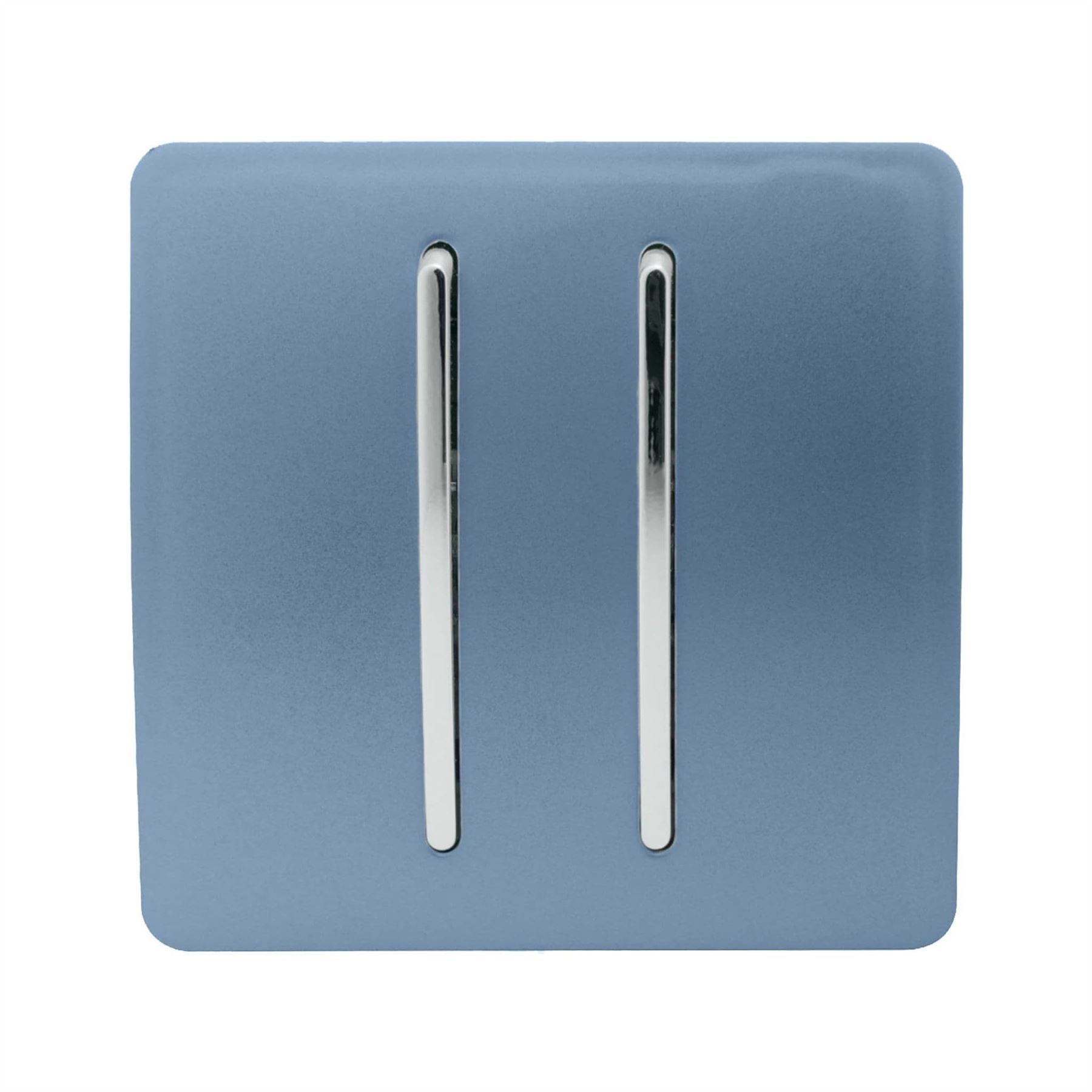 Trendi Switch 2 Gang Retractive Home Automation Switchin Sky Blue